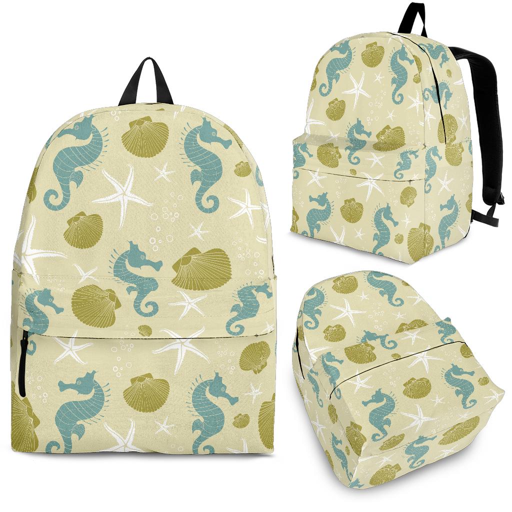 Seahorse Shell Starfish Pattern Background Backpack – ccgoodshop