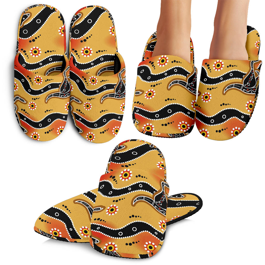 Kangaroo Australian Aboriginal Art Pattern Slippers holiday gift ...