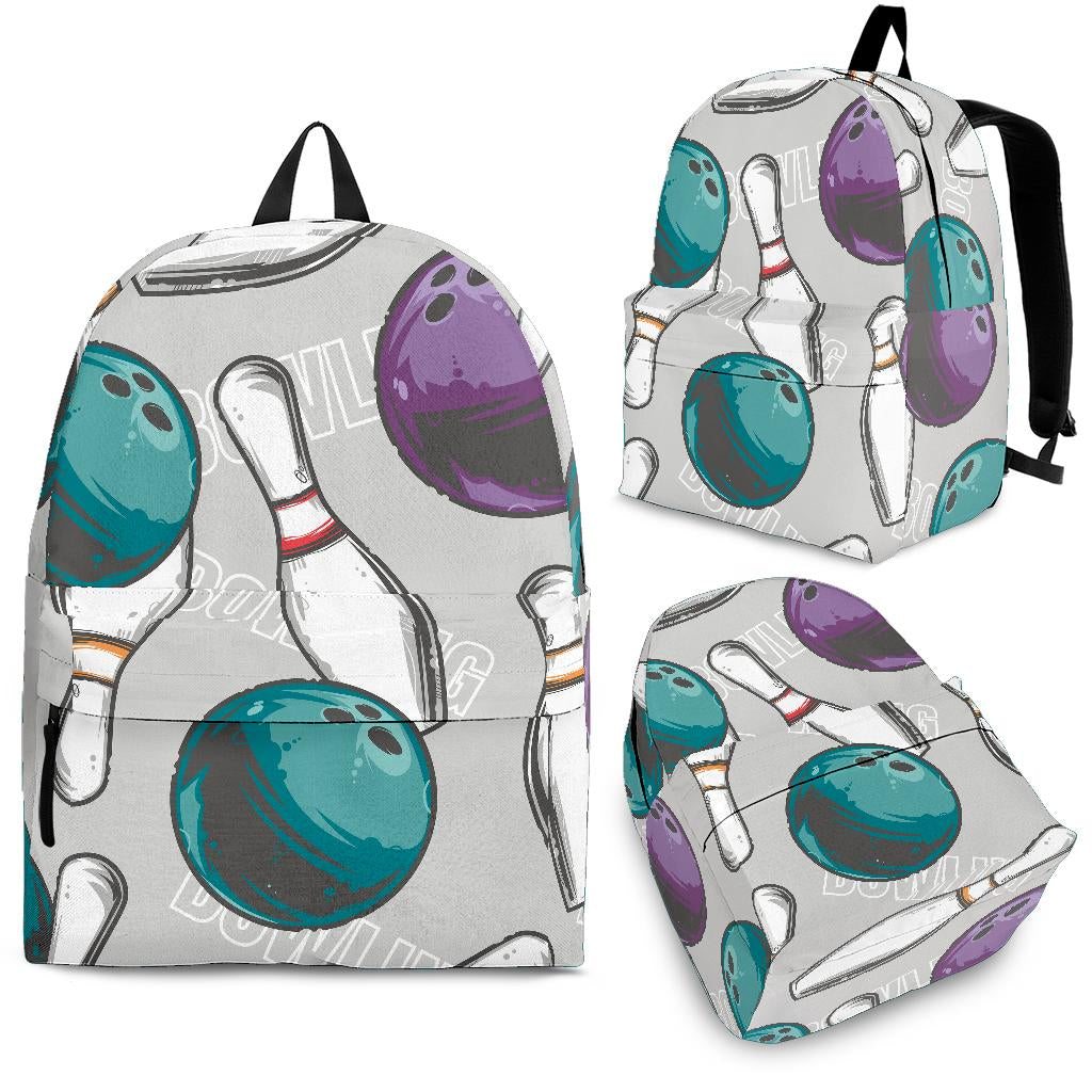 Bowling Ball And Pin Gray Background Backpack holiday gift – ccgoodshop