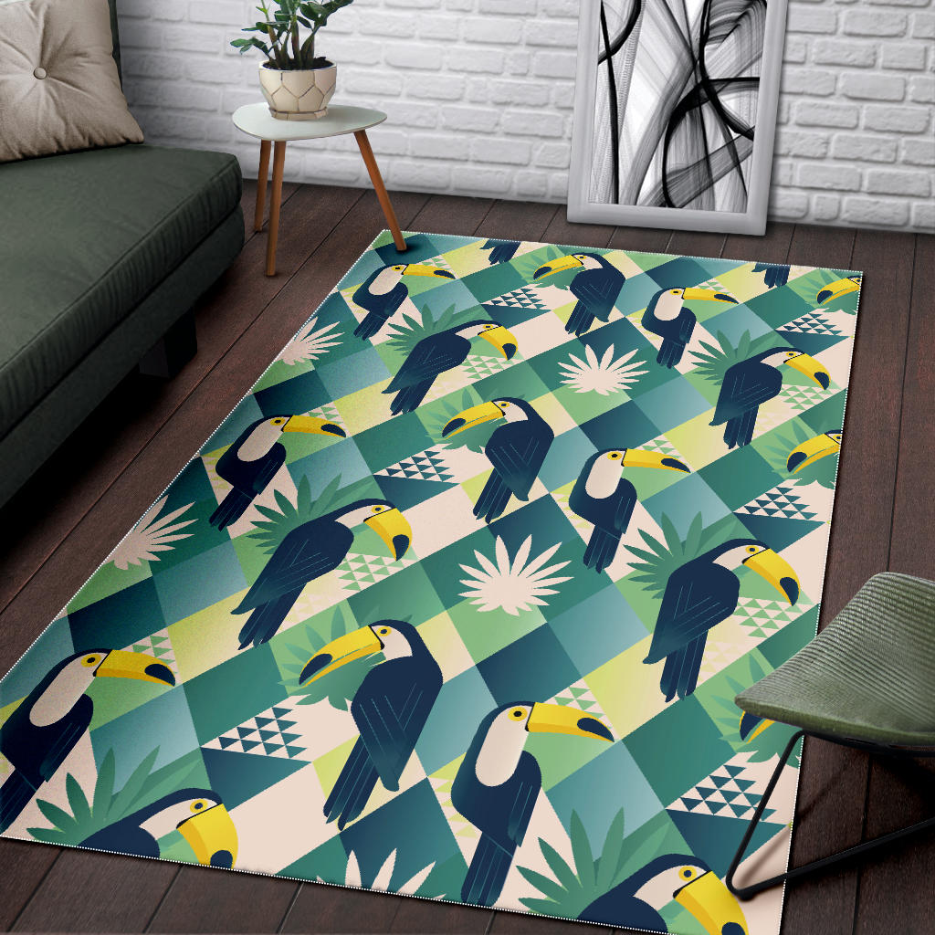 Toucan Tropical Leaves Design Pattern Area Rug – ccgoodshop