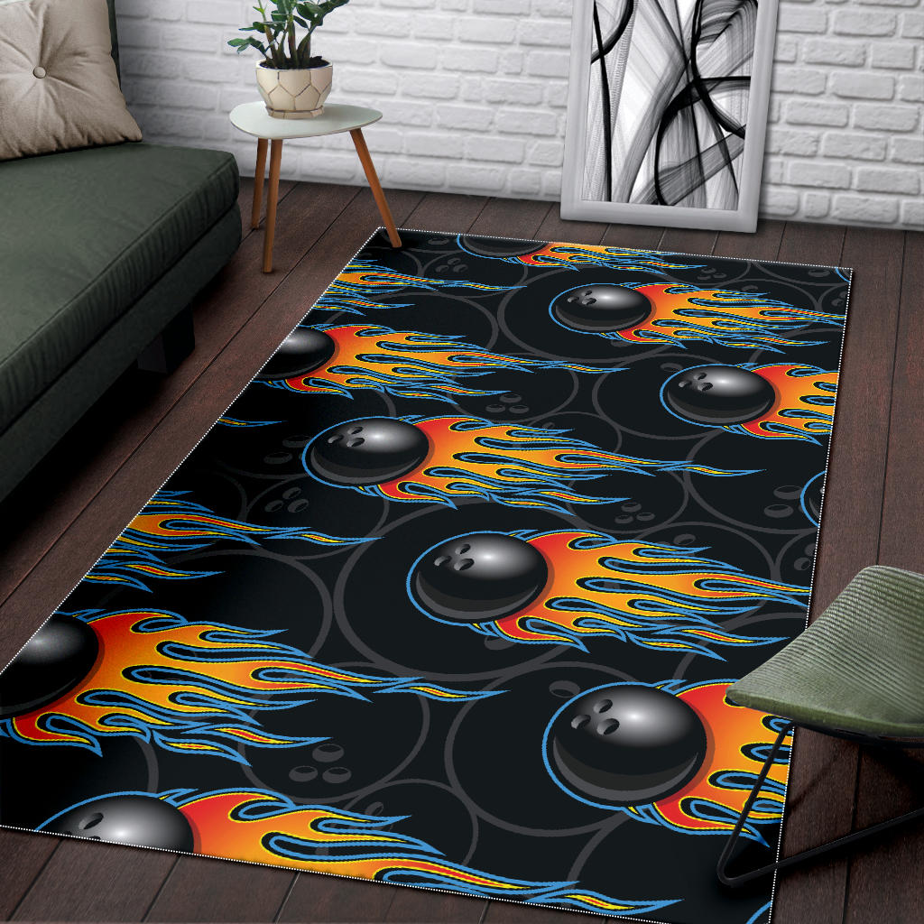 Bowling Balls Flame Pattern Area Rug holiday gift – ccgoodshop