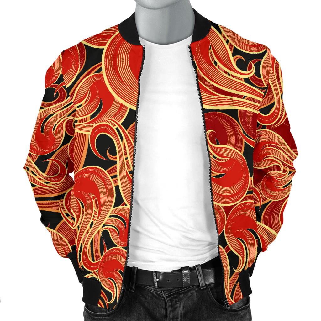 Fire Flame Pattern Men'S Bomber Jacket holiday gift – ccgoodshop