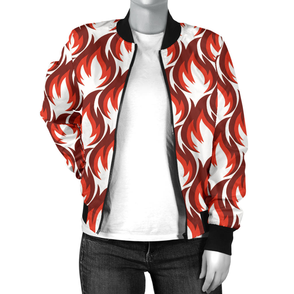 Fire Flame Symbol Design Pattern Women'S Bomber Jacket holiday gift ...