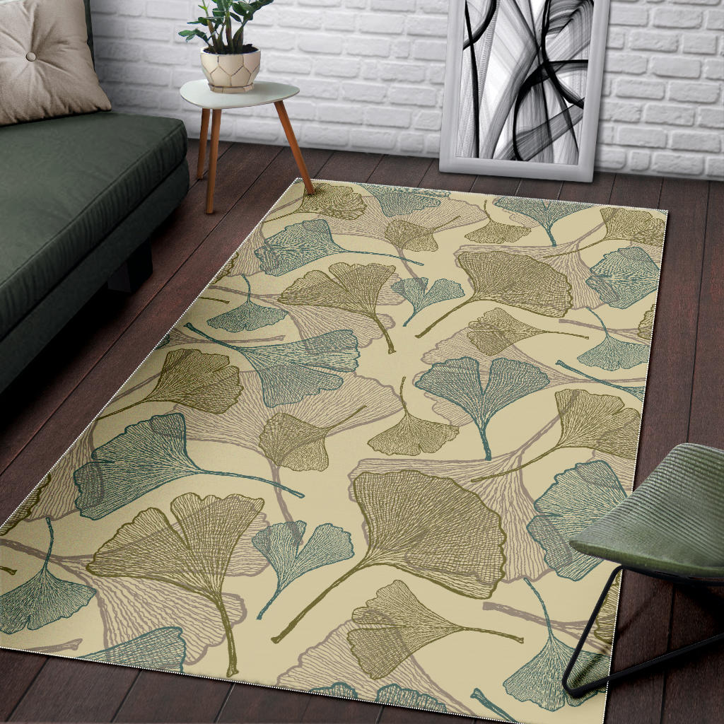 Ginkgo Leaves Design Pattern Area Rug holiday gift – ccgoodshop