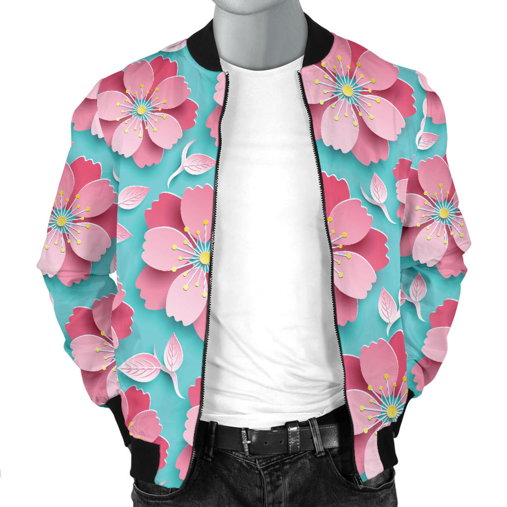 3D Sakura Cherry Blossom Pattern Men'S Bomber Jacket holiday gift ...